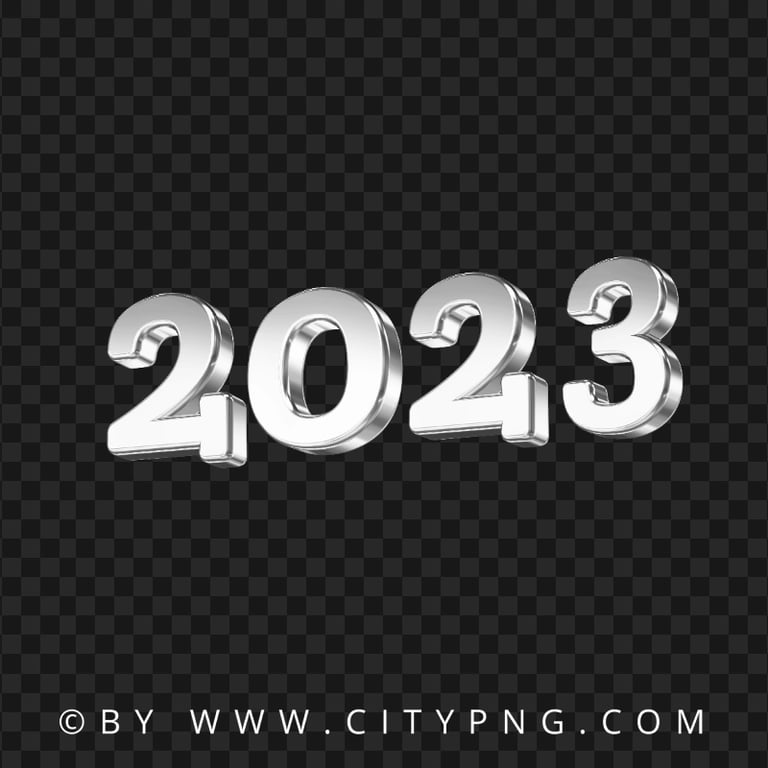 White 2023 Text Logo Numbers Transparent Background | Citypng