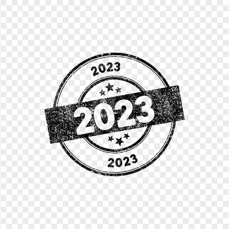 2023 Black Round Year Date Stamp HD PNG | Citypng