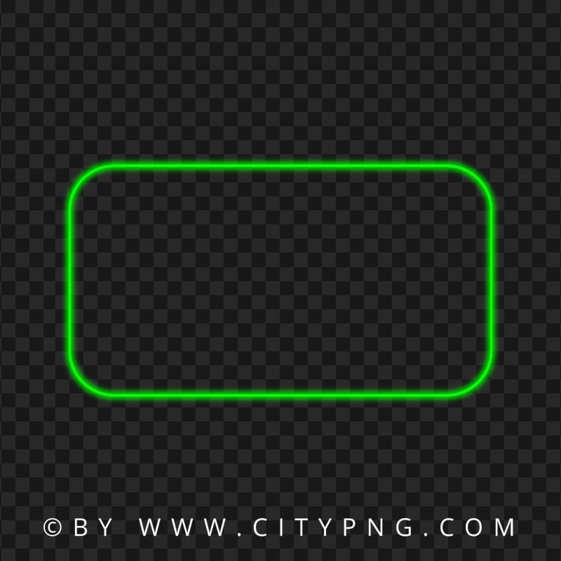 HD Green Rectangle Neon Frame PNG | Citypng