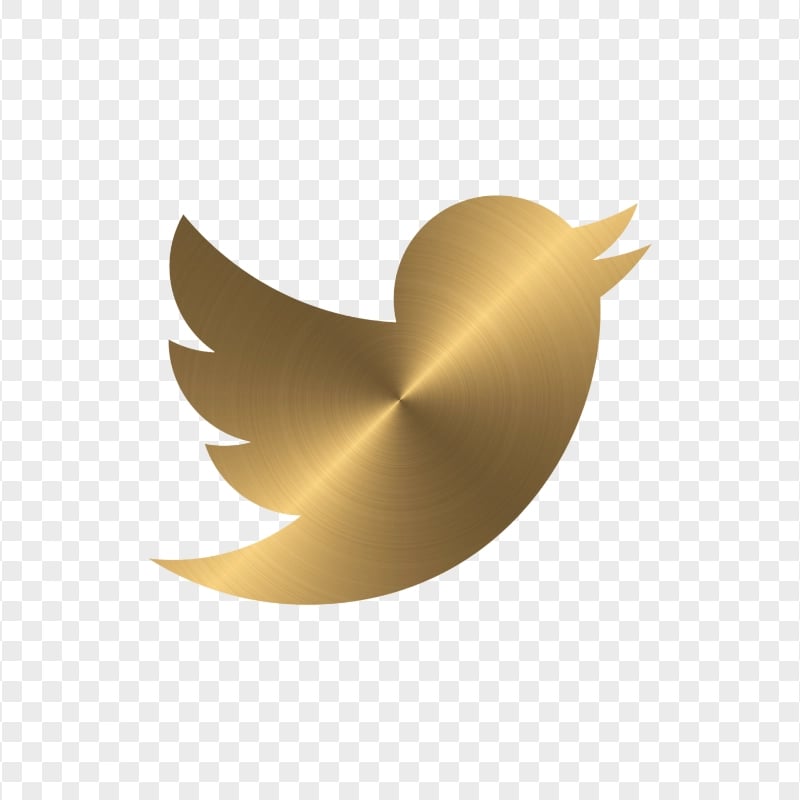 HD Golden Metal Twitter Bird Logo Icon PNG | Citypng
