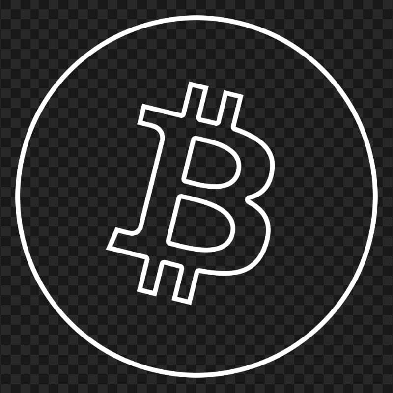 HD White Outline Btc Logo Icon PNG | Citypng