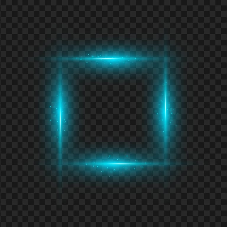 Glowing Blue Light Effect Square Frame PNG | Citypng