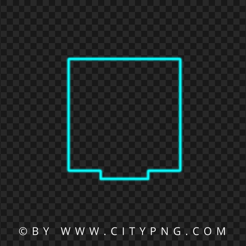 Creative Square Neon Blue Green Frame Border PNG | Citypng