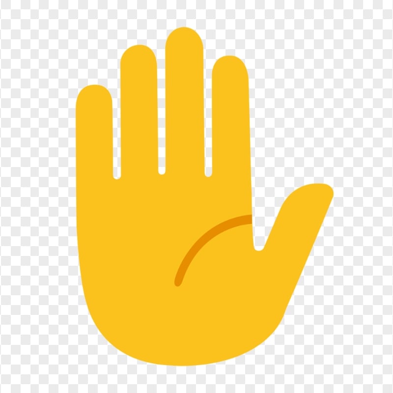 HD Stop Raised Hand Emoji Vector Clipart PNG | Citypng