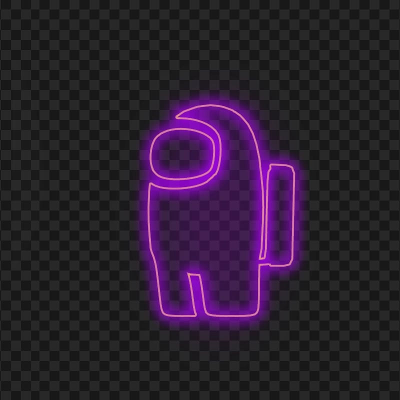 HD Neon Among Us Purple Character PNG | Citypng