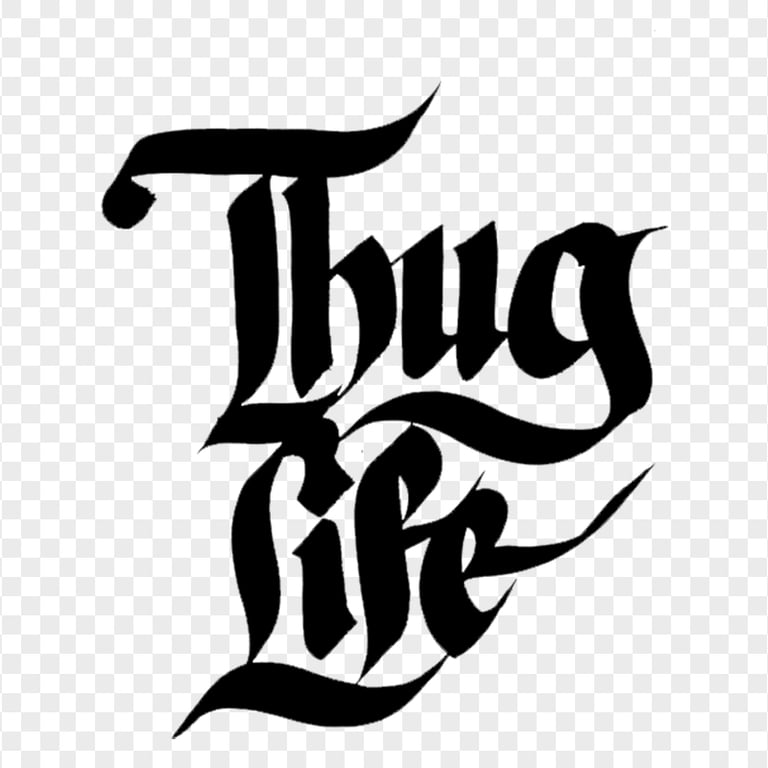 Thug Life Tattoo Logo Typography Illustration | Citypng