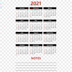 HD 2021 Creative Jungle Green Calendar With Notes Section Clipart PNG ...