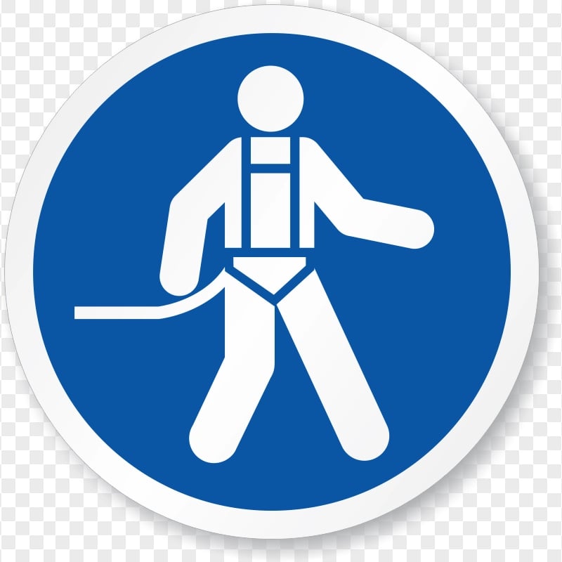 Falling Sign Blue Safety PPE | Citypng