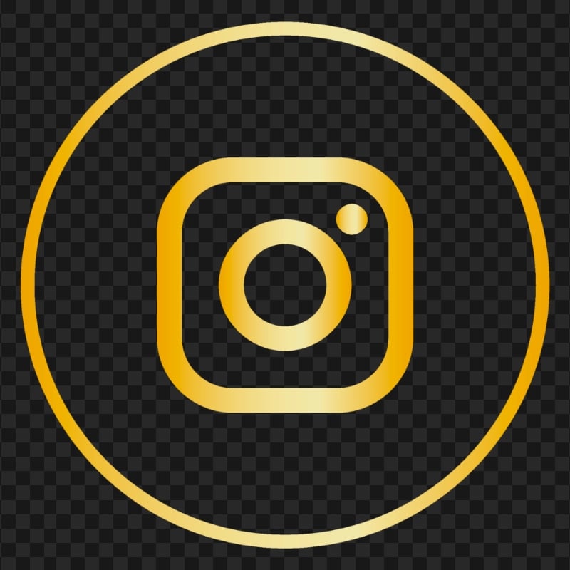 Luxury Round Golden Yellow Instagram Logo Icon | Citypng