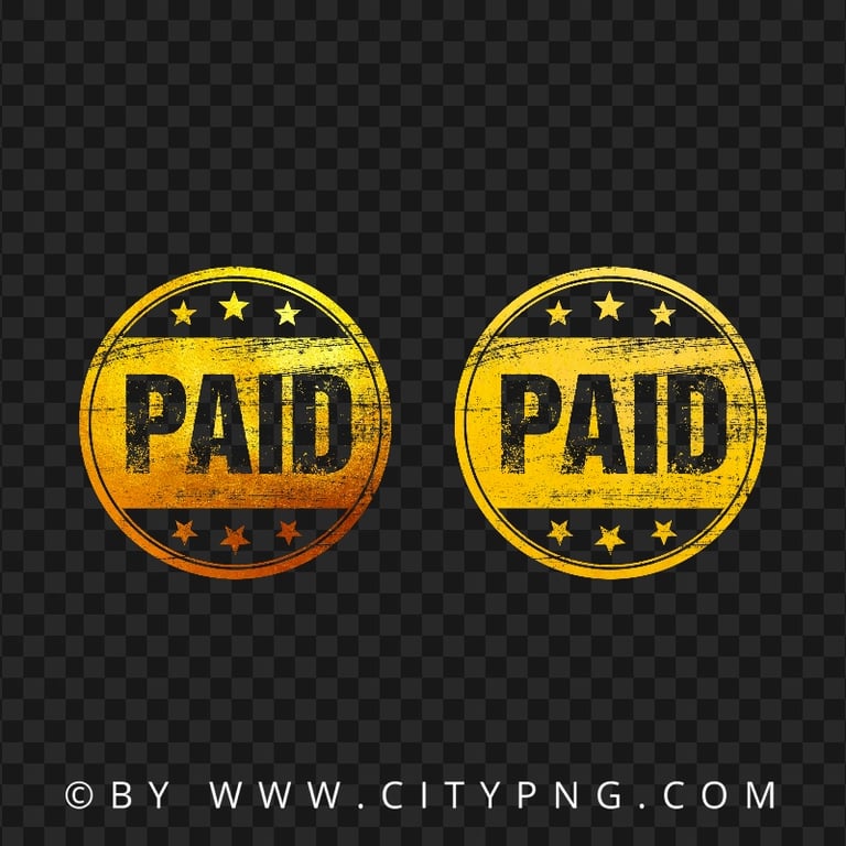 Two Blue Round Paid Invoice Business Icon Stamp | Citypng