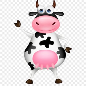 Transparent HD Standing Up Cartoon Cow Clipart Character | Citypng