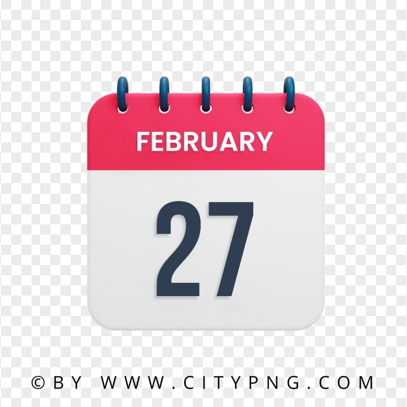 27th February Date Vector Calendar Icon HD PNG | Citypng