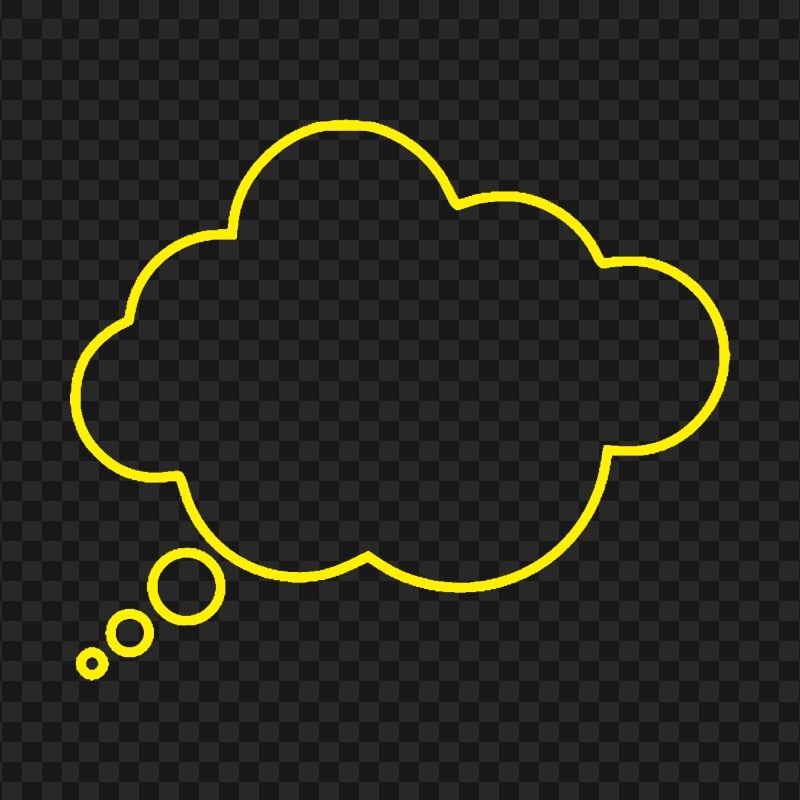 HD Yellow Outline Thinking Speech Cloud PNG | Citypng
