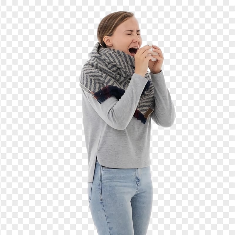 Sick Standing Female Human Coughing Common Cold | Citypng