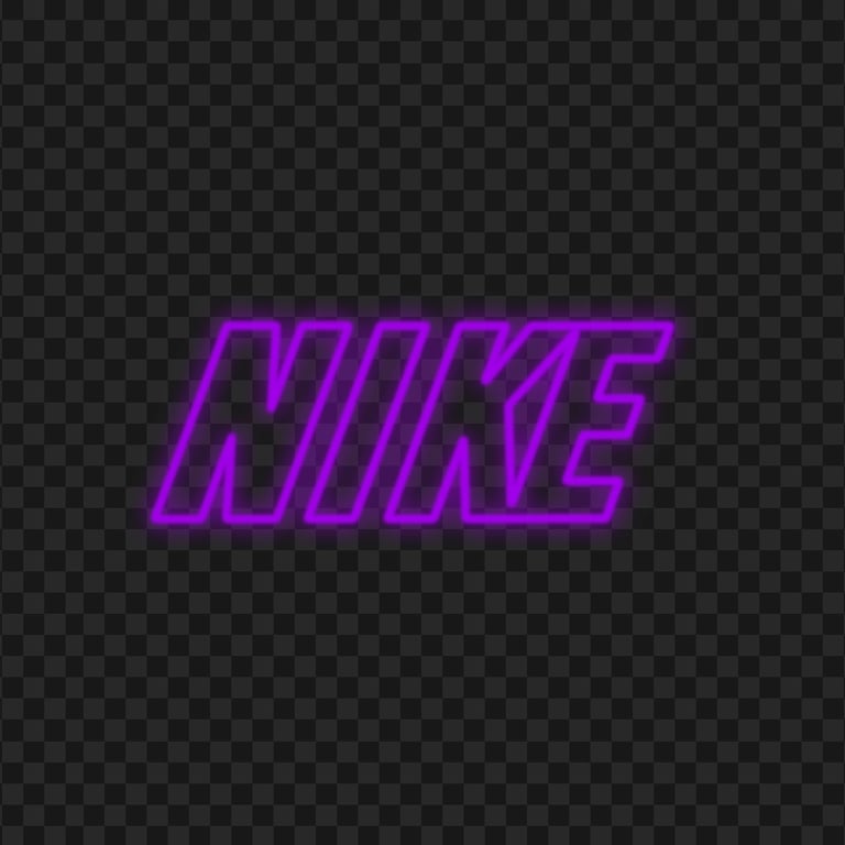HD Red Outline Neon Nike Text Logo PNG | Citypng