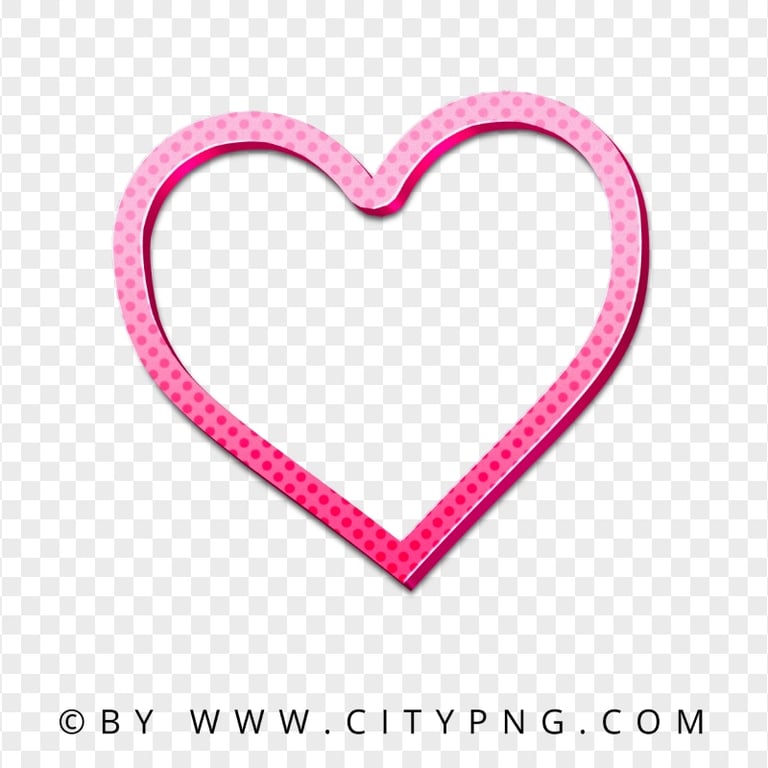 HD Outline Pink Cute Heart Transparent Background | Citypng