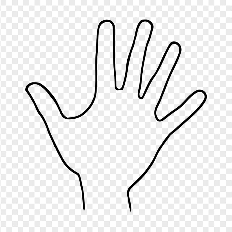 Outline Line Black Open Right Hand Transparent PNG | Citypng