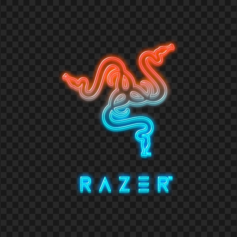Razer Red Blue Gradient Neon Logo Image PNG | Citypng