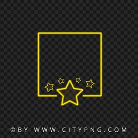 Yellow Neon Frame With Open Sign HD PNG | Citypng