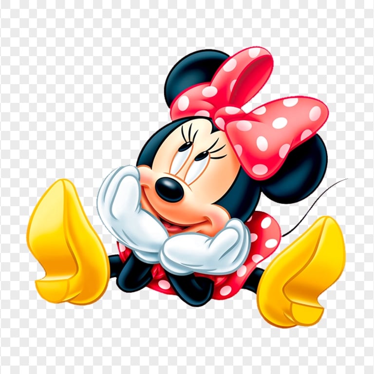 Minnie Mouse Sitting Down Illustration Image PNG | Citypng