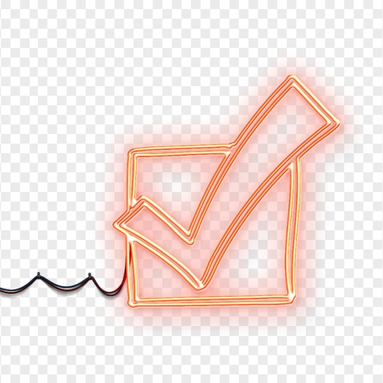 HD Red Neon Check Mark Tick Box Sketch Icon PNG | Citypng