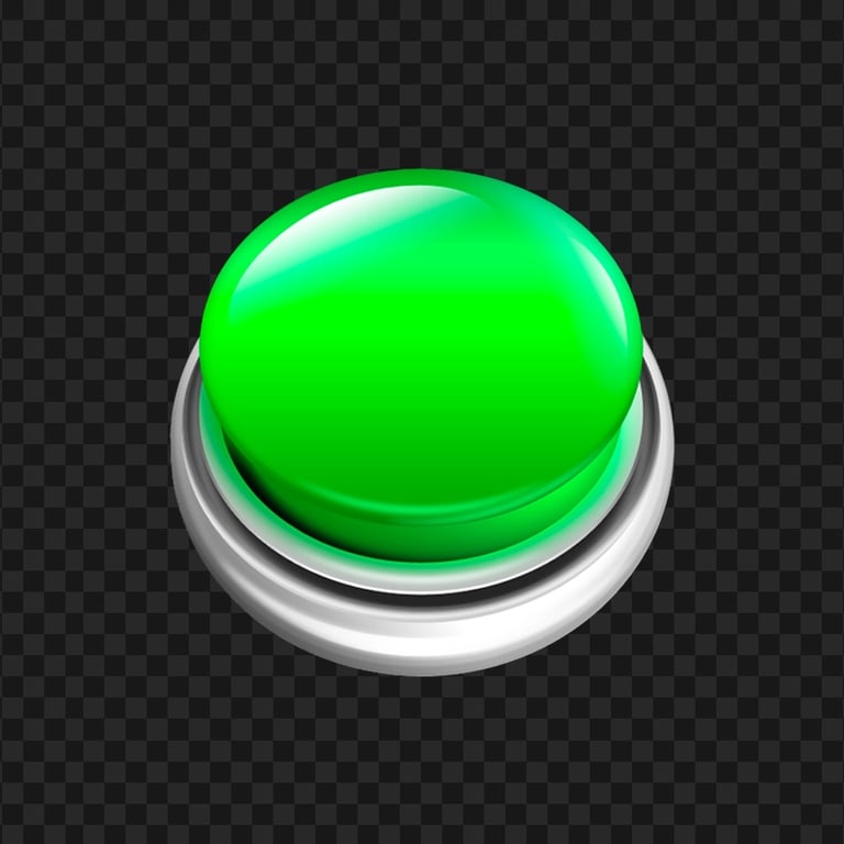 Realistic Green Push Button Big Dome HD PNG | Citypng