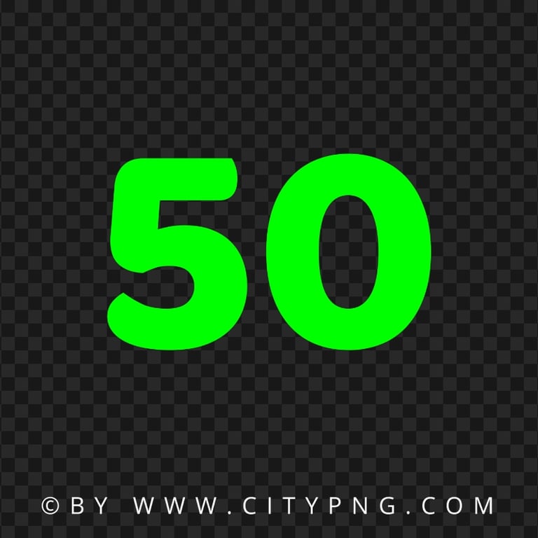 50 Green Text Number HD PNG | Citypng
