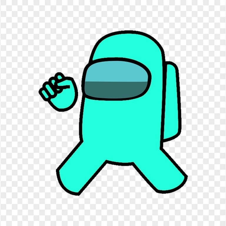 Cyan Light Blue Among Us Vector Character PNG | Citypng
