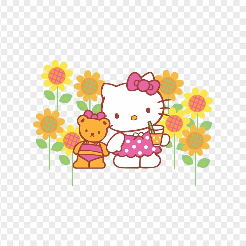 Little Hello Kitty with Teddy Bear HD Transparent PNG | Citypng