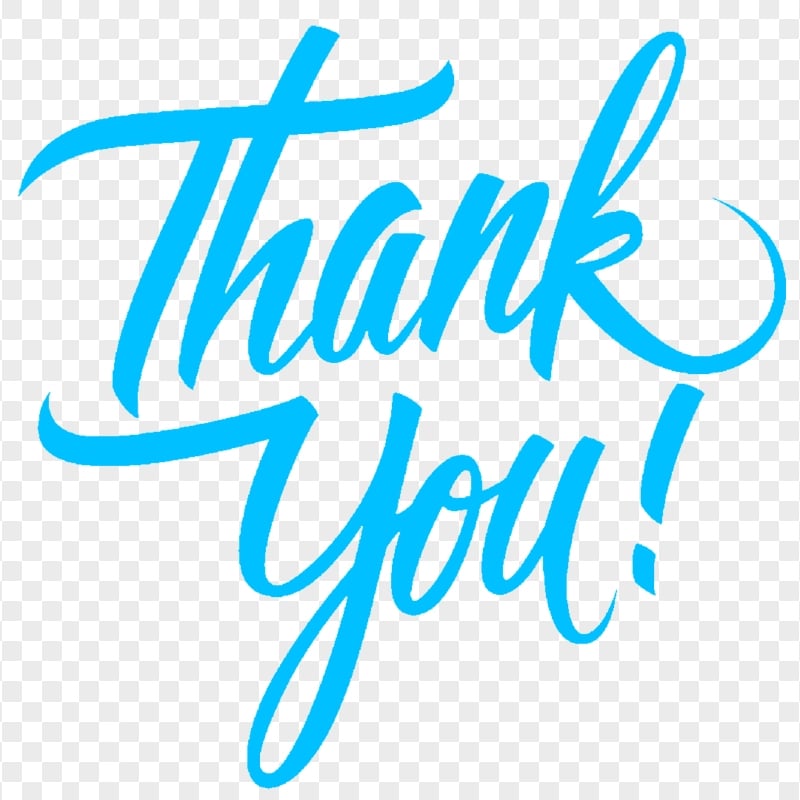 Thank You Calligraphy Blue Text PNG Image | Citypng
