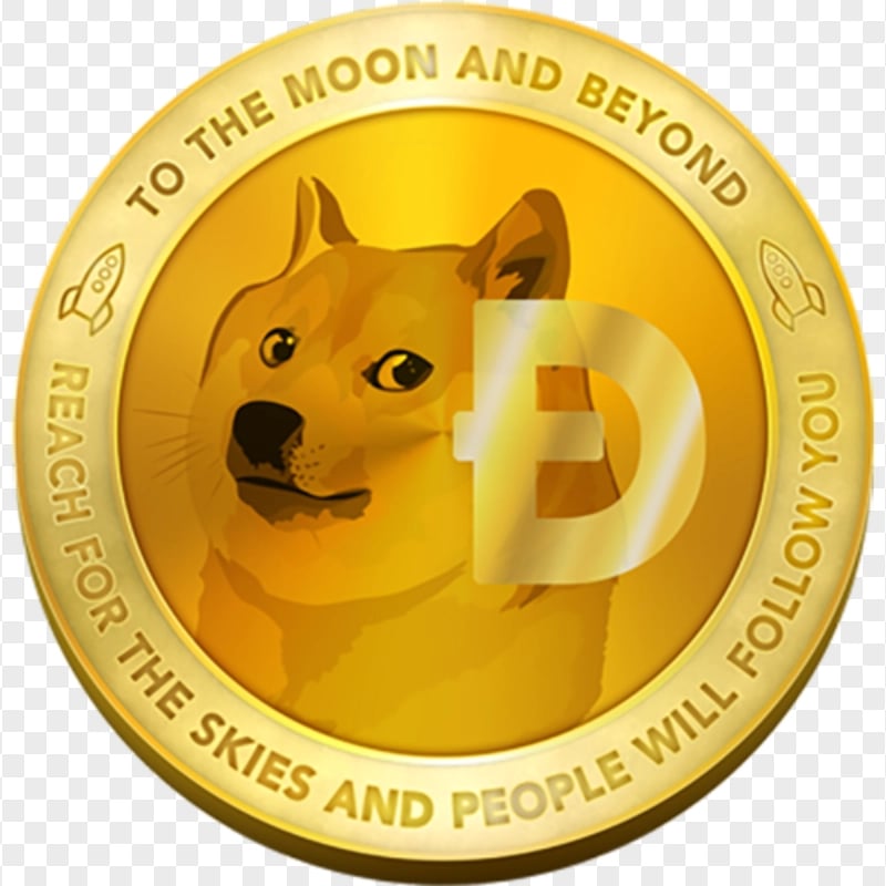 To The Moon Dogecoin Golden Coin PNG | Citypng