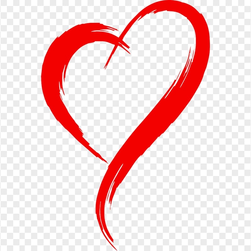 HD Red Brush Stroke Heart Shape PNG | Citypng