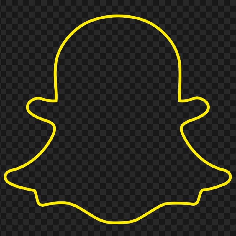 HD Yellow Snapchat Outline Ghost Logo Icon Symbol PNG | Citypng