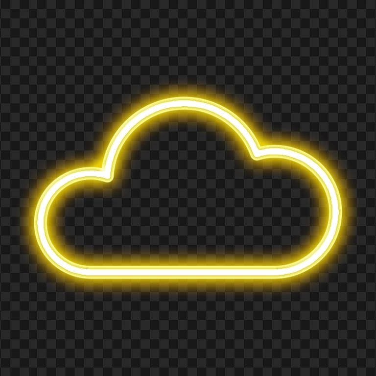 Download Yellow Light Neon Cloud Icon PNG | Citypng