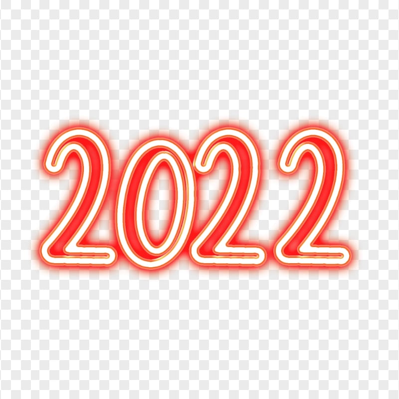 HD 2022 Red Neon Text Logo PNG | Citypng
