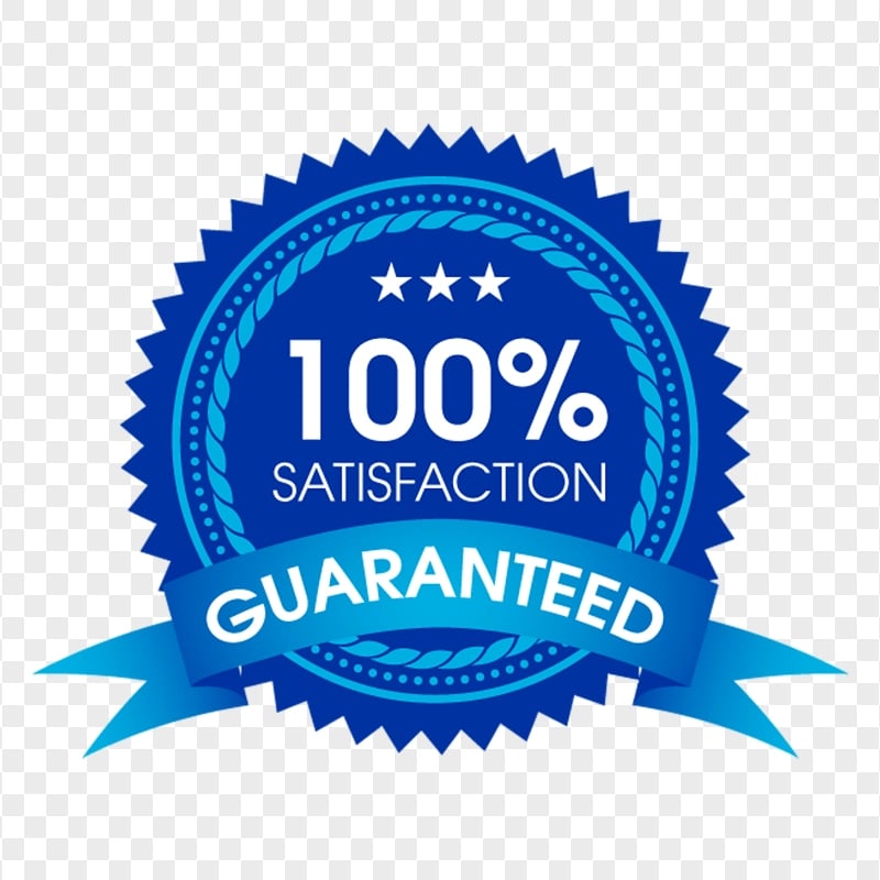 Customer 100% Satisfaction Guaranteed Blue Badge | Citypng
