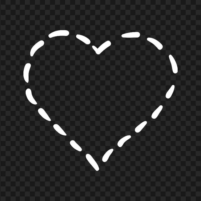 HD White Dotted Line Heart PNG | Citypng
