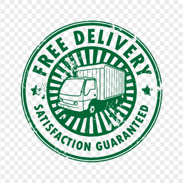 HD Red Free Delivery Round Stamp Transparent PNG | Citypng