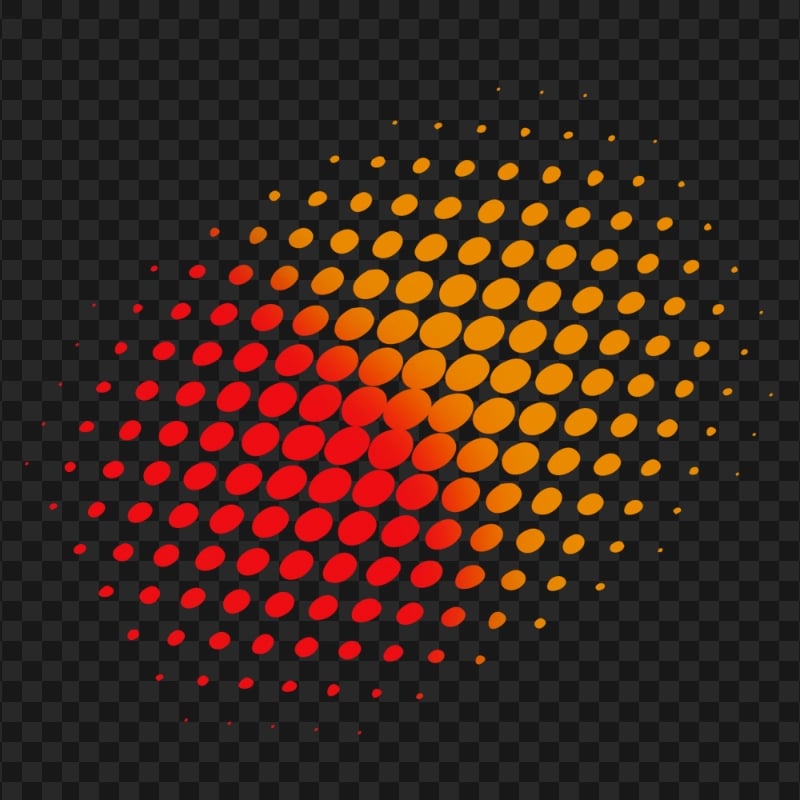 HD Gradient Red Orange Vector Circle Halftone PNG | Citypng