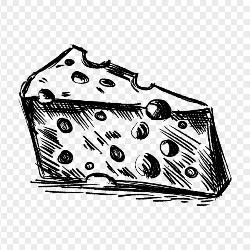 Cheese Gouda Emmental Sketch Drawing PNG | Citypng
