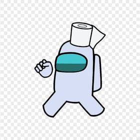 HD White Among Us Character With Police Hat PNG | Citypng