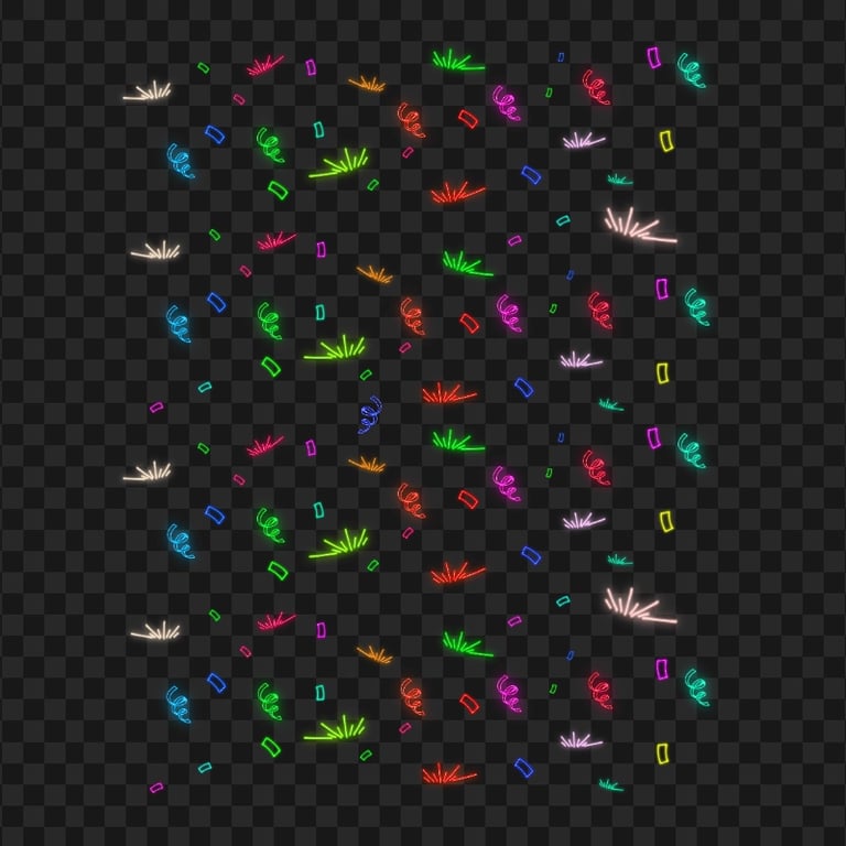 Colorful Neon Glowing Confetti Seamless Pattern PNG | Citypng
