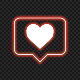 HD Neon Glowing Red Heart Icon Notification Instagram PNG | Citypng