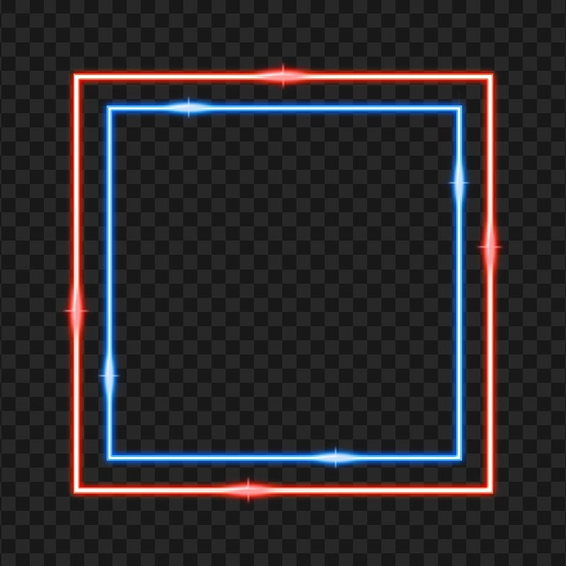 HD Red & Blue Neon Border Frame PNG | Citypng