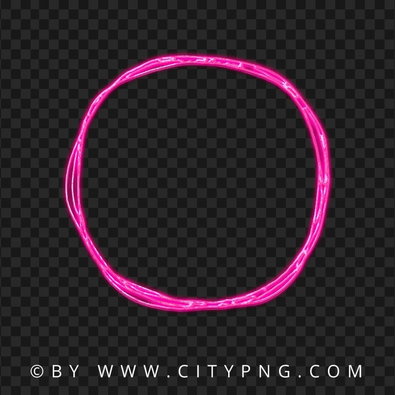 Neon Doodle Sketch Drawing Pink Circle FREE PNG | Citypng