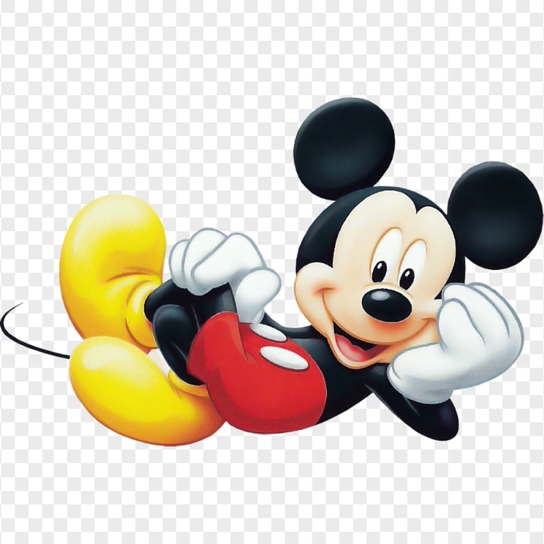Mickey Mouse Smiling Face Laying Down PNG | Citypng