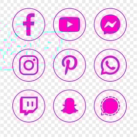 HD Pink Social Media Logos Icons PNG | Citypng