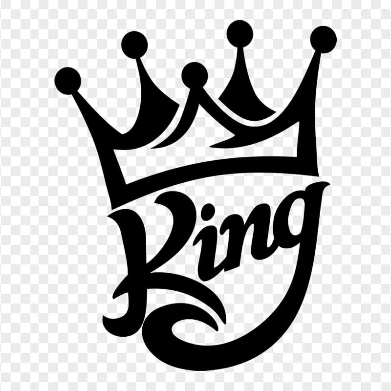 King Word Crown Black Calligraphy Illustration | Citypng