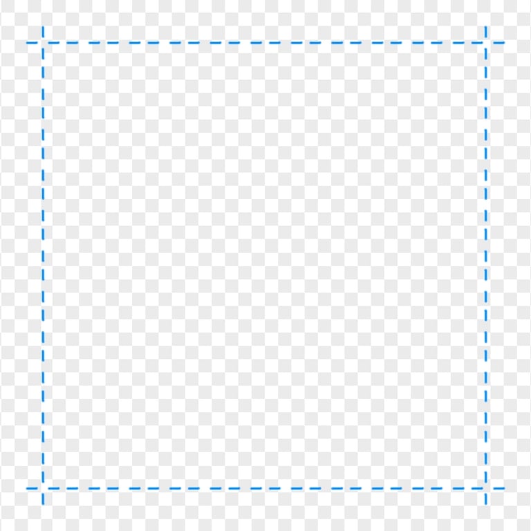 Dashed Line Square Blue Frame Image PNG | Citypng