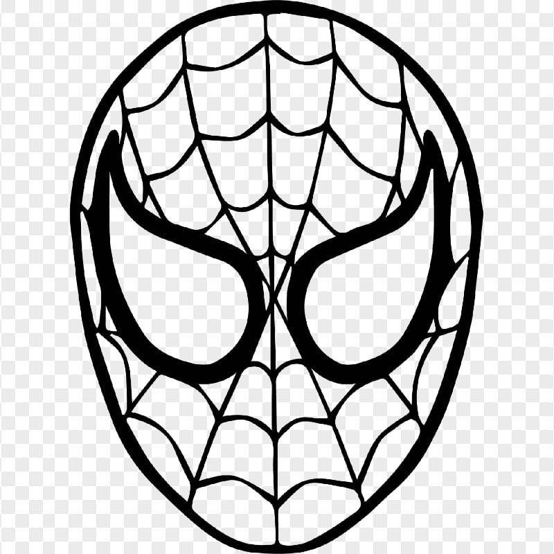 HD Spider man outline mask black PNG | Citypng